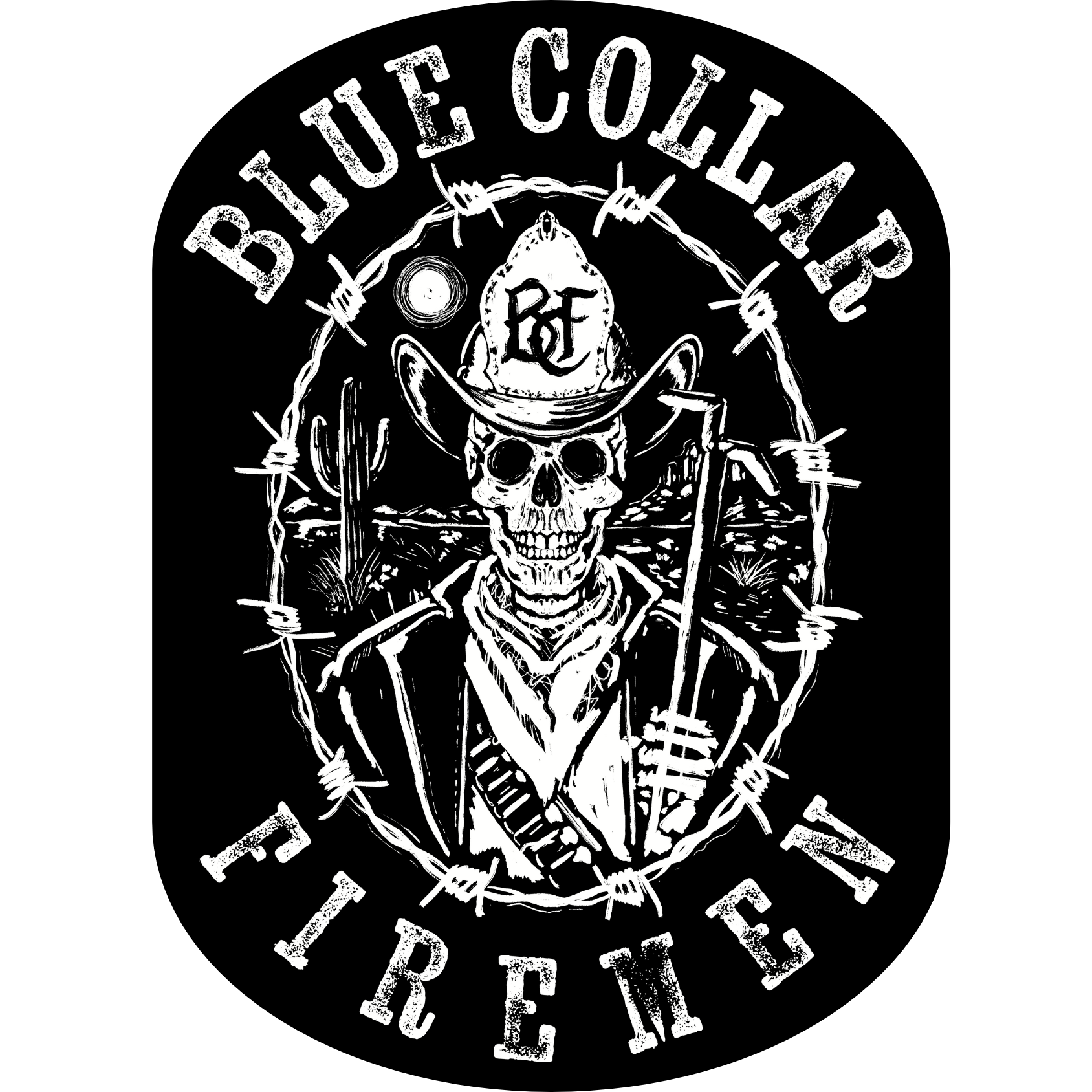 Western Sticker – Blue Collar Firemen